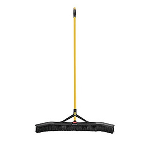 Rubbermaid Commercial Products Maximizer Push-to-Center Broom with Fine Bristle, 36" Wide, Black (2018730)