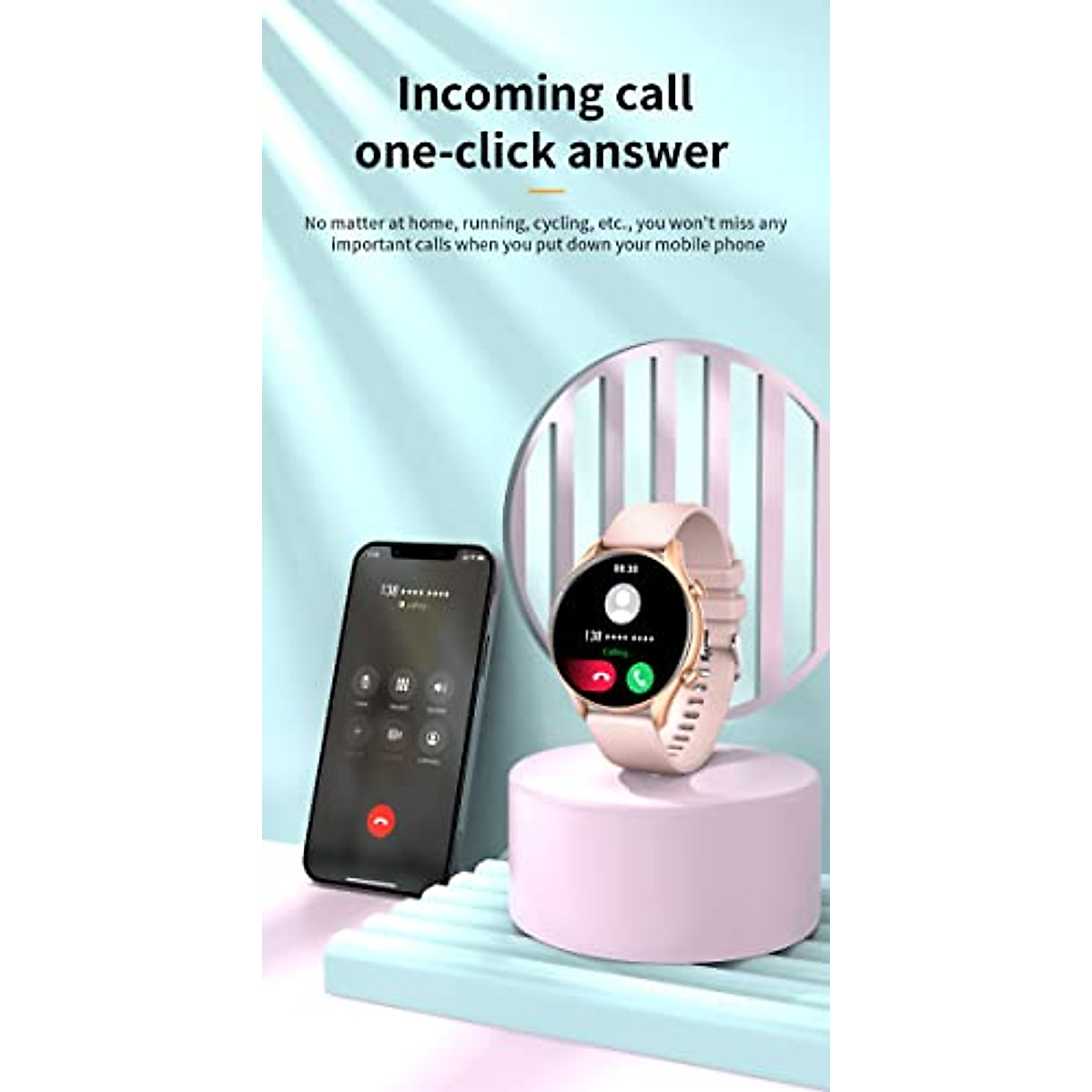 Smart Watch for Men&Women(Answer/Make Call) AI Voice IP68 Waterproof Smart Watch for Android iOS Phone Fitness Watch with Heart Rate Blood Pressure Sleep Monitor Step Counter