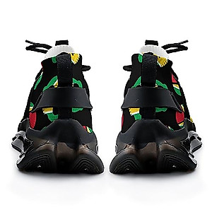 Guyana Flag Skull Women's Walking Running Shoes Athletic Tennis Fashion Sneakers for Men