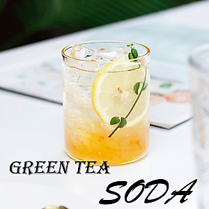 LUXU Thin Whiskey Glasses 15 oz,Premium Water Glasses Set of 4,Clear Glass Cups For Water, Juice, Beer, Drinks, and Cocktails and Mixed Drinks (15 OZ)