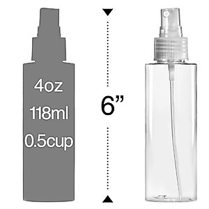VViViD Empty Clear Plastic BPA-Free 4 Ounce Spray Bottles w/Twist Cap, Mist Spray Cap & Flip Spout Cap (2 pack)