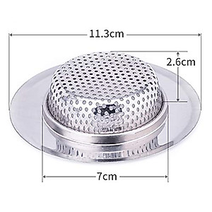 CORNERJOY 4.5 Inch Diameter Rim Heavy Duty Stainless Steel Kitchen Sink Basket Strainer, Large (Pack of 2)