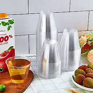 JollyPack 300 Pack Clear Plastic Cups 9 oz Disposable Cups Heavy-duty Plastic Drinking Cups, Plastic Party Cups, Hard Plastic Cups for Weddings, Home, Dinner and other Events