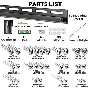 No Stud TV Wall Mount for 32-75 Inch TVs, Drywall Studless TV Wall Mount, TVs Drywall Mounting Load Up to 150 Lbs, Low Profile, VESA 100x100mm to 600x400mm, Easy to Install