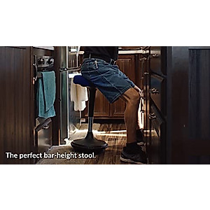 WOBBLE STOOL Standing Desk Chair ergonomic tall adjustable height sit stand-up office balance drafting bar swiveling leaning perch perching high swivels 360 computer adults kids active sitting black