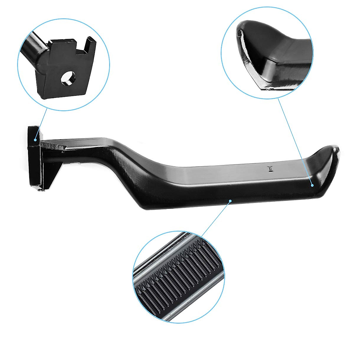 YMHHefy Black Interior Metal Door Handle Front Left Driver Passenger Compatible for 1987-1996 Ford Bronco F150 F250 F350 F53 F59 F800 E7TZ-1522601-A E7TZ-1522600-A 77177 77178 2Pcs