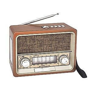 Videyas Portable Shortwave Retro Radio, AM FM Retro Radio, with Bluetooth Speaker, Best Reception, Rechargeable Battery, Torch, AUX TF USB Stick, Great for Outdoor Kitchen Gifts