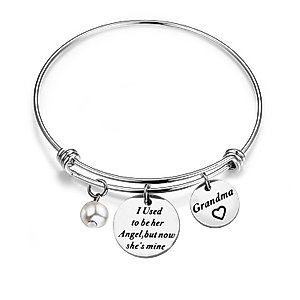 WUSUANED Memorial Jewelry I Used to Be His/Her Angel Bracelet in Memory of Loved One Grandpa Grandma Sympathy Gift