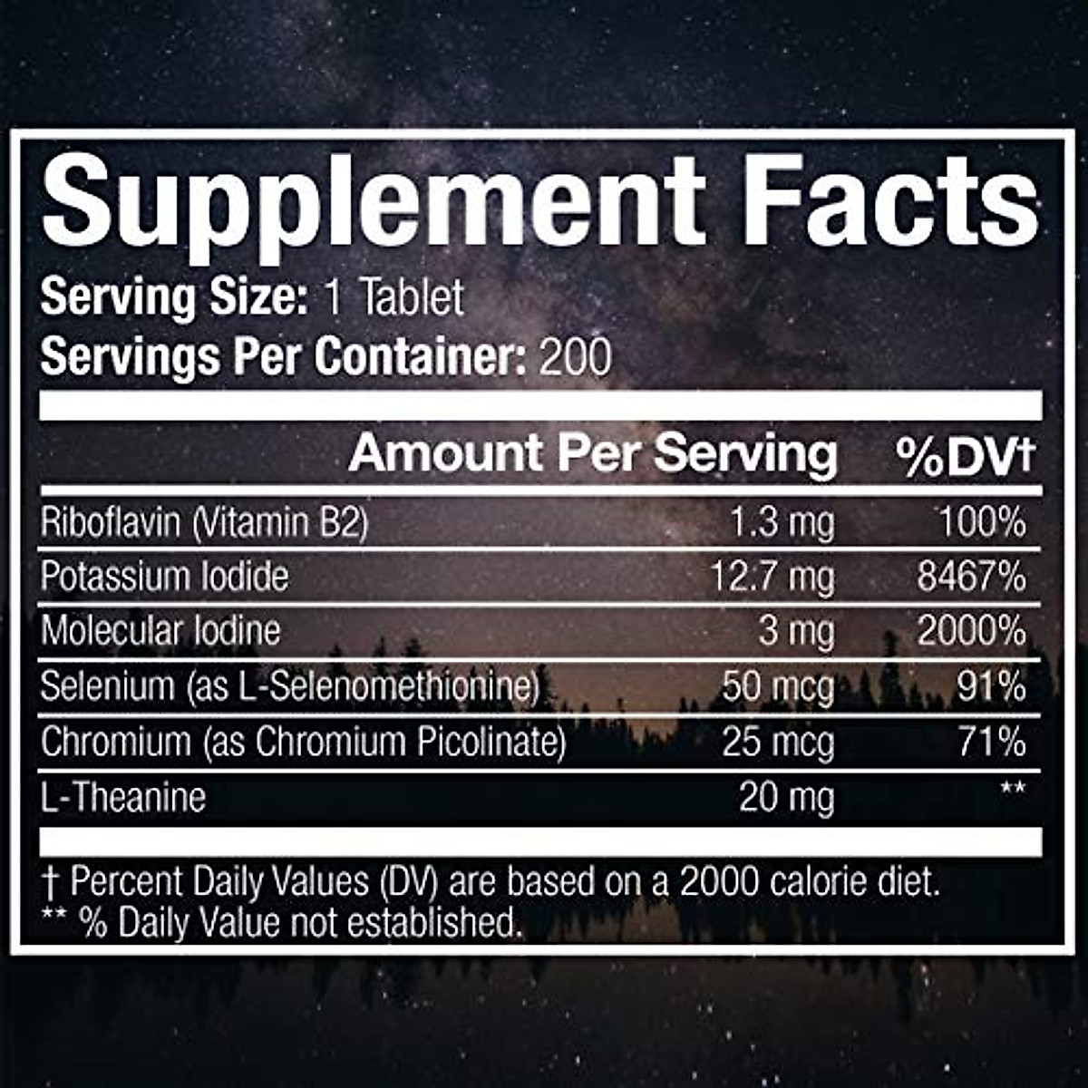 Zen Haus Iodine Supplement 12.5 mg with Selenium (as Selenomethionine) and More - 200 Tablets - Thyroid Plus Immune Support - High Potency Iodine Tablets - Compare to Lugol's Iodine Pills