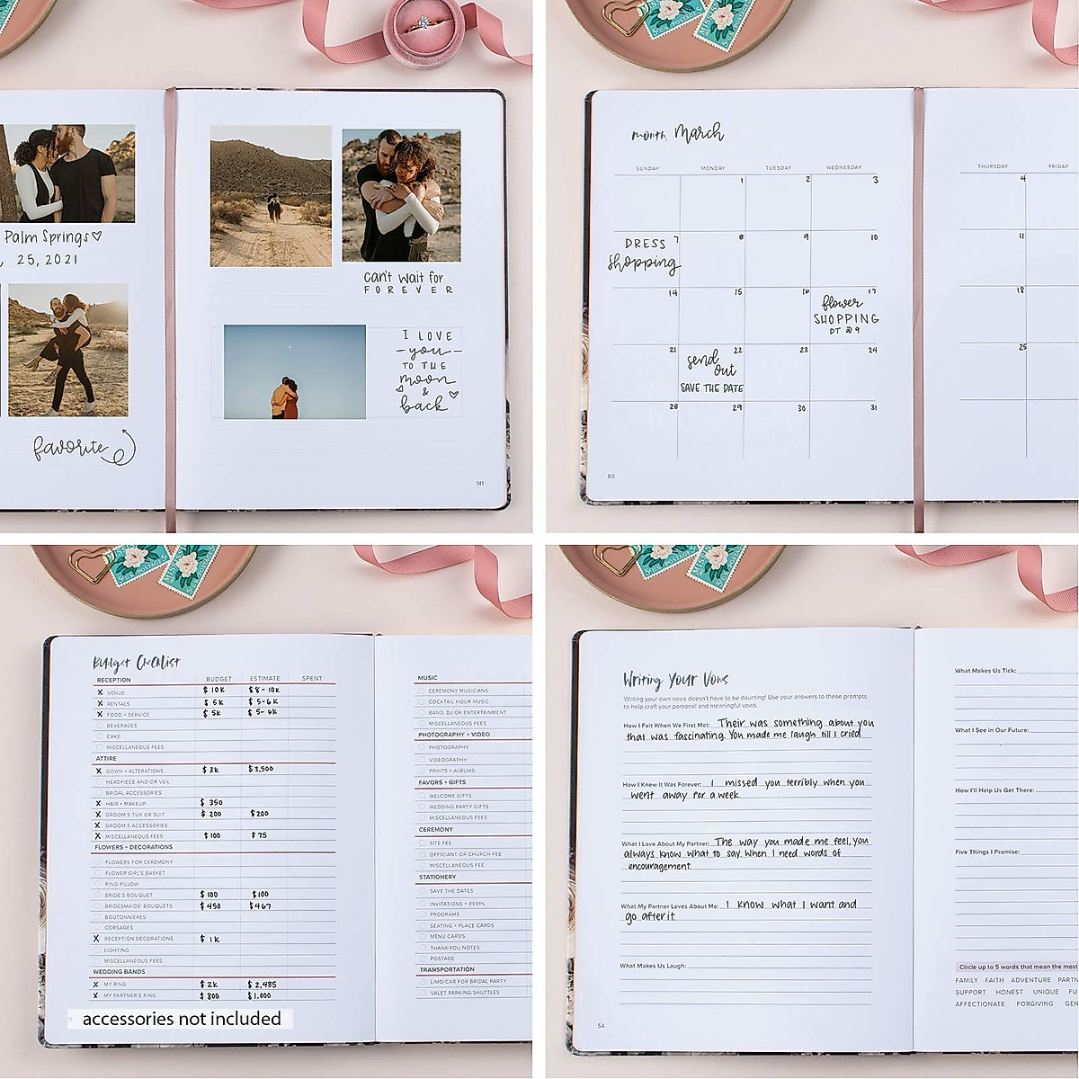 Green Wedding Shoes x Erin Condren - 18 Month Softbound Wedding Planner Book - Midnight Blooms, 8x10, Features Checklist Pages, Note Pages, Tips, and More. Boost Productivity