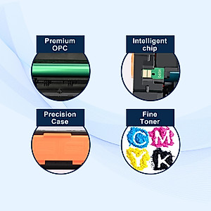 131A 131X Black,Cyan, Magenta, Yellow High-Yield Toner Cartridges (4 Pack) Works with HP Laserjet Pro 200 Color M251nw MFP M276nw M251n M276n Printer Ink