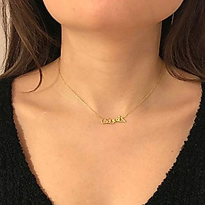 Dreamdecor Arabic Name Necklace Personalized, Sterling Silver Custom Name Necklace for Christmas
