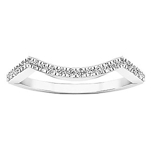 Dazzlingrock Collection 0.25 Carat (ctw) 10K Round Cubic Zirconia CZ Bridal wedding band 1/4, White Gold, Size 5.5