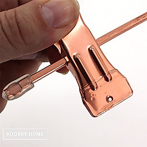 30Pack Koobay 35cm Shiny Metal Rose Copper Gold Clips Pants Hangers Trousers Skirt Hang Rack with Swivel Hook