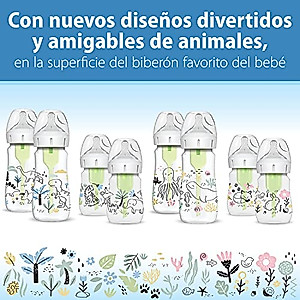 Dr. Brown’s Natural Flow® Anti-Colic Options+™ Wide-Neck Baby Bottle Designer Edition Bottles, Ocean Decos, 9 oz/270 mL, Level 1 Nipple, 2-Pack, 0m+