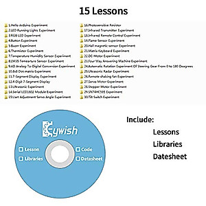 Keywish Compatible with Arduino mega 2560 Scratch Starter Kit,Super Base Kit for ATmega328P with 15 Lessons Tutorial Compatible with Arduino IDE Mixly Scratch Mblock Graphical Programming
