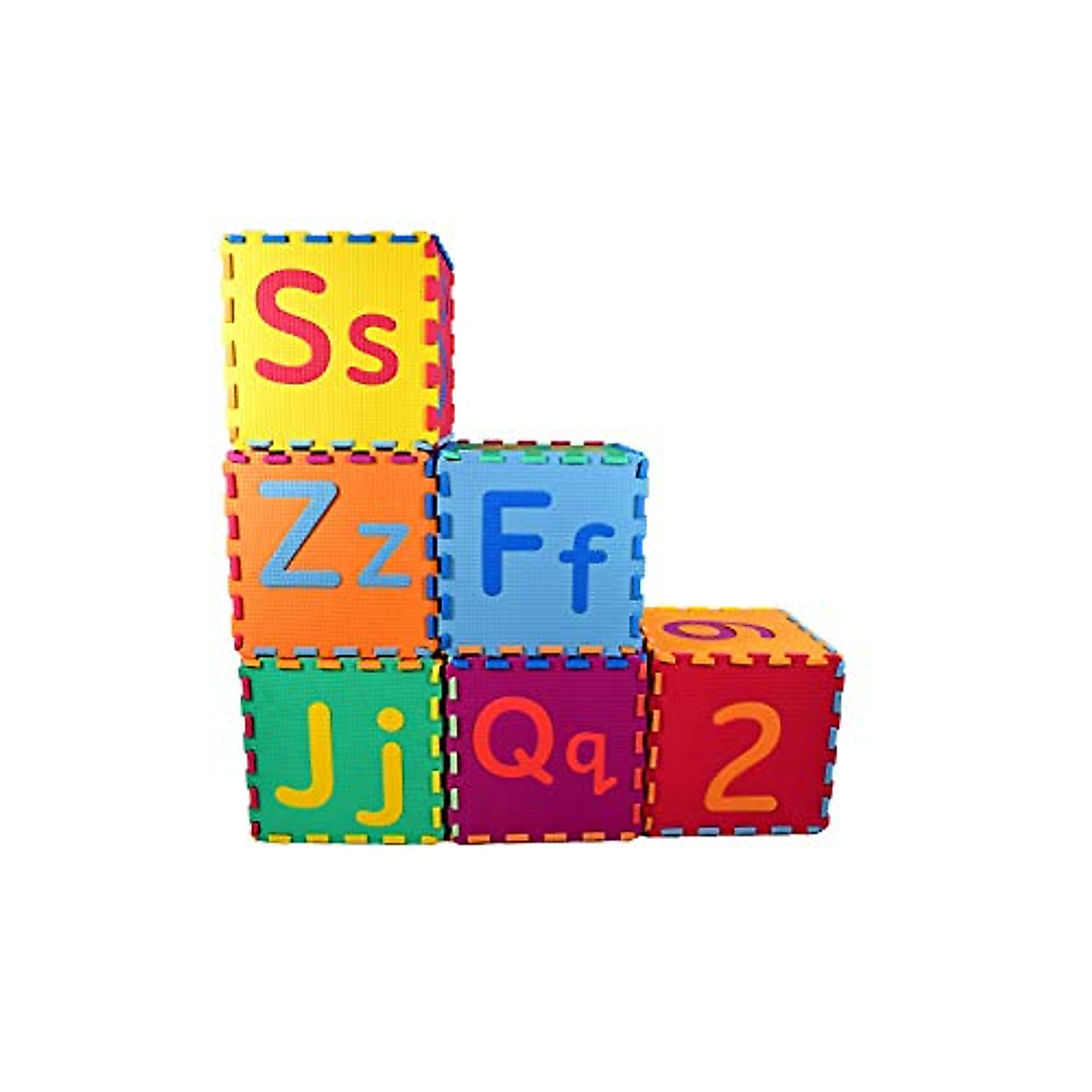 KC Cubs Soft & Safe Non-Toxic Children’s Interlocking Multicolor Exercise Puzzle Educational ABC Alphabet EVA Play Foam Mat for Kid’s Floor & Baby Nursery Room, 36 Tiles, 9 Colors, 54 Borders (EVA003)