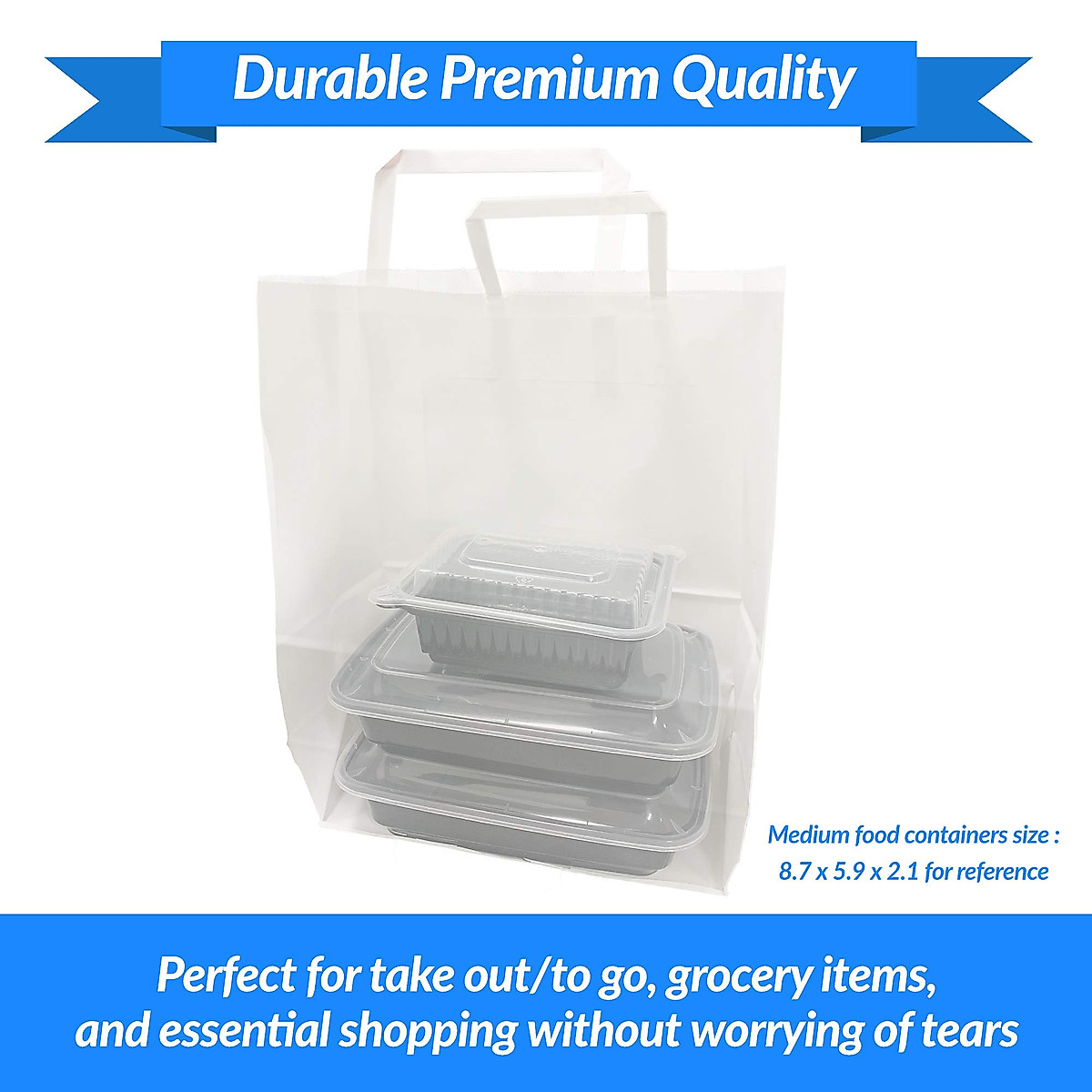 Reli. 100 Pack | 10"x6.75"x12" | Large White Paper Bags w/Handles | Ideal for To Go/Take Out/Restaurant Bags with Handles, Shopping, Retail, Gifts | 25% larger than 10"x5"x13"