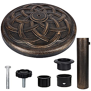 Blissun 26.5 lbs Patio Umbrella Base, Market Umbrella Base Stand for Patio, Garden, Lawn, Bronze, B-012A