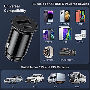 [Apple MFi Certified] iPhone Car Charger, USB car Charger Fast Charging Adapter with 2 Pack iPhone Cable 6ft,PD/QC 3.0 Type c car Charger for iPhone 14/13/12/11/Pro/Pro Max/XR/X 8/iPad/Airpods