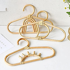 Rattan Hanger Kids Garments Organizer Rack Hat Hanging Hook Hooks Hanger Kids Room Rattan Wall Children's Hanger Decor