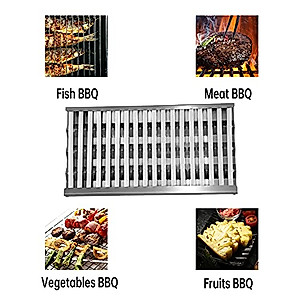 Kalomo Stainless Steel Grill Heat Plates Shield Burner Cover Tent Flame Tamer, 18 5/8" Ceramic Rod Complete DCS Radiant Tray BBQ Gas Grill Replacement Parts Repair Kit for DCS 27DSBQR 36EBQAR 48DBQR