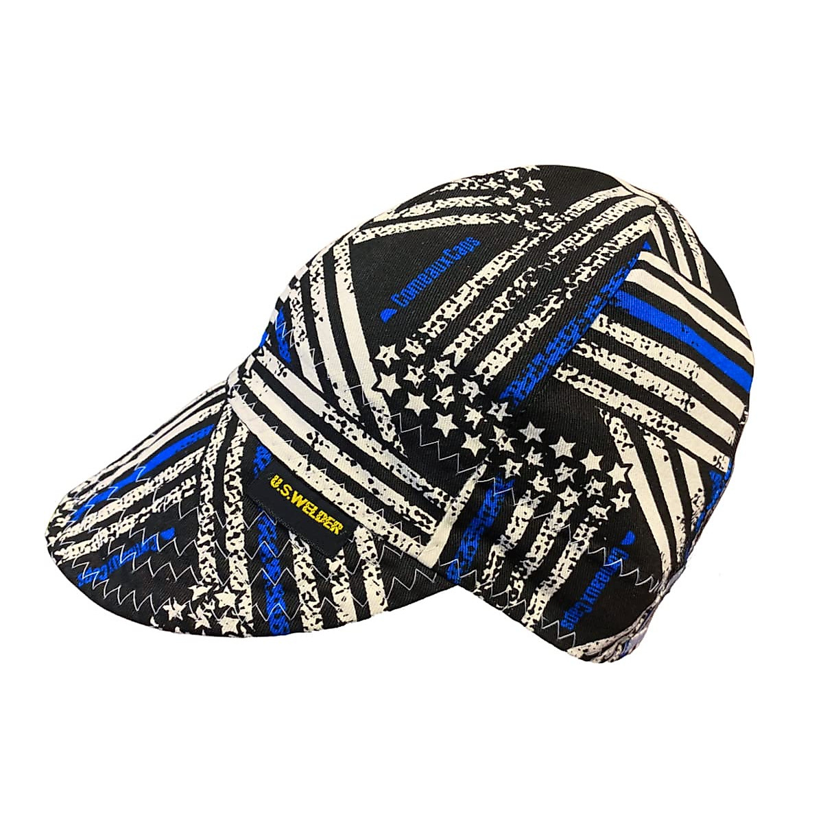 U.S. Welder Reversible Welding Cap Flag Print (7 7/8, Black/Blue)