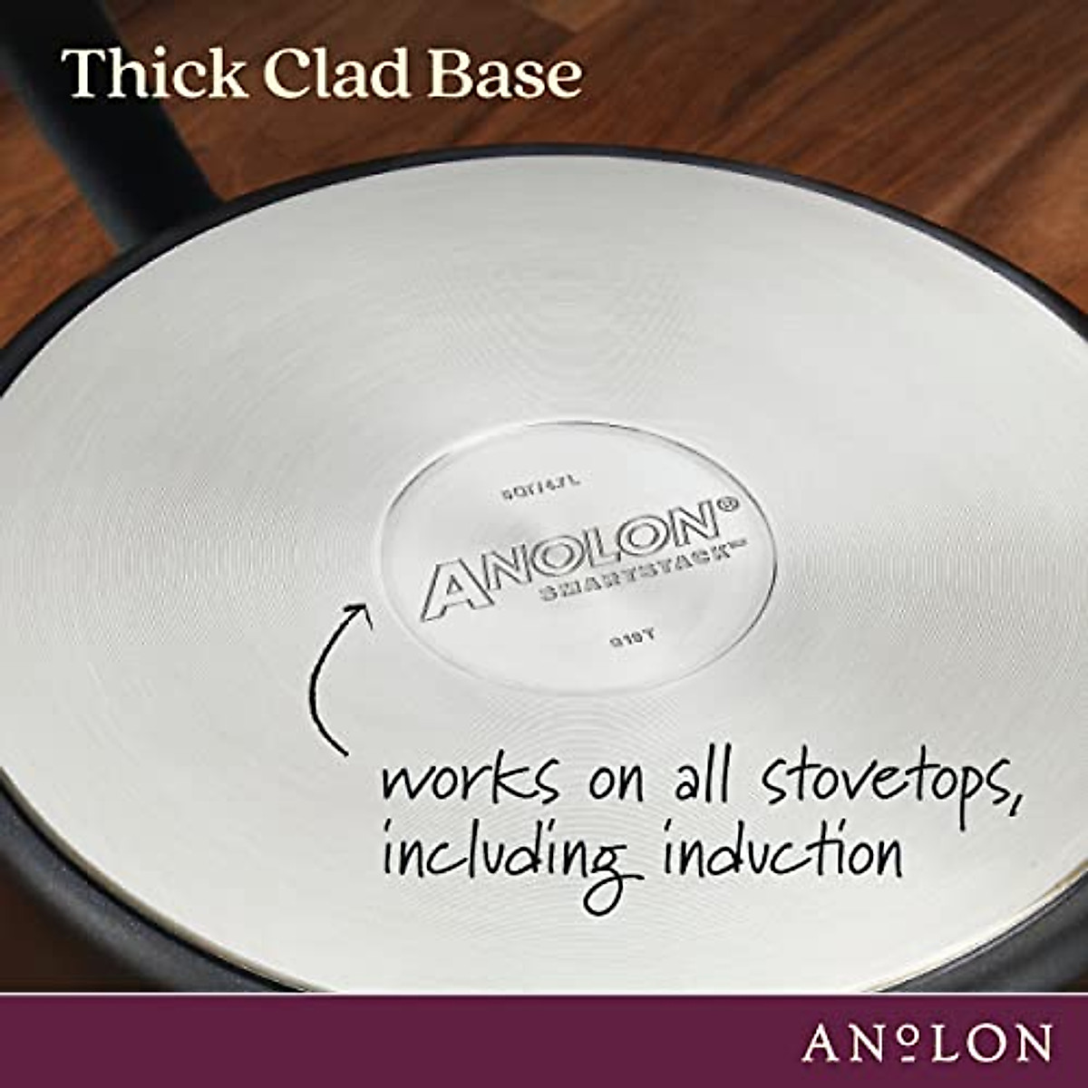 Anolon Smart Stack Hard Anodized Nonstick Frying Pan Set / Skillet Set - 8.5 Inch and 10 Inch, Black