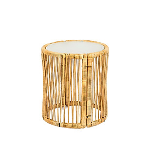 CABSETT 3-Pieces All-Weather Outdoor Patio L-Shape Sofa Set with Round Coffee Table and 3.15-inches Thick Cushion for Backyard, Poolside, Garden, Light Yellow