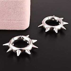 Atomhole 2PCS Spike-Shaped Ear Gauges, Hypoallergenic Ear Hangers Weights for Stretched Earlobe, 316 Stainless Steel Ear Expander Body Piercing Tunnel Plug Jewelry