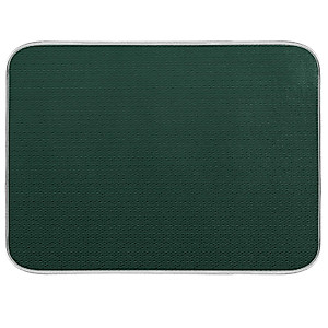 Qilmy Hunter Green Dish Drying Mats Tableware Absorption Water Mat Home Decor Drying Pad for Kitchen Countertop, 18 X 24 Inch
