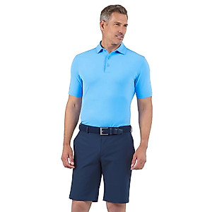 IBKUL Men's Athleisure Wear Sun Protective UPF 50+ Icefil Cooling Tech Short Sleeve Polo 94199 Peri Solid S