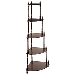 Frenchi Home Furnishing 5-Tier Corner Stand, Mahogany