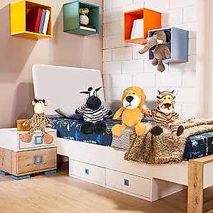 5 Pieces Safari Stuffed Animals Toy Set Includes Lions Tigers Elephants Zebras and Giraffes 11.8 inch Wild Animals Soft Realistic Jungle Animals Toys for Boys, Girls, Adults