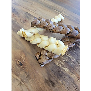 American Made Treat Co - Dog Treats, Beefhide Braids - Chicken and Beef Assorted Flavors Rawhide Chews for Dental Health & Protein - 7-8" - 6 Pack