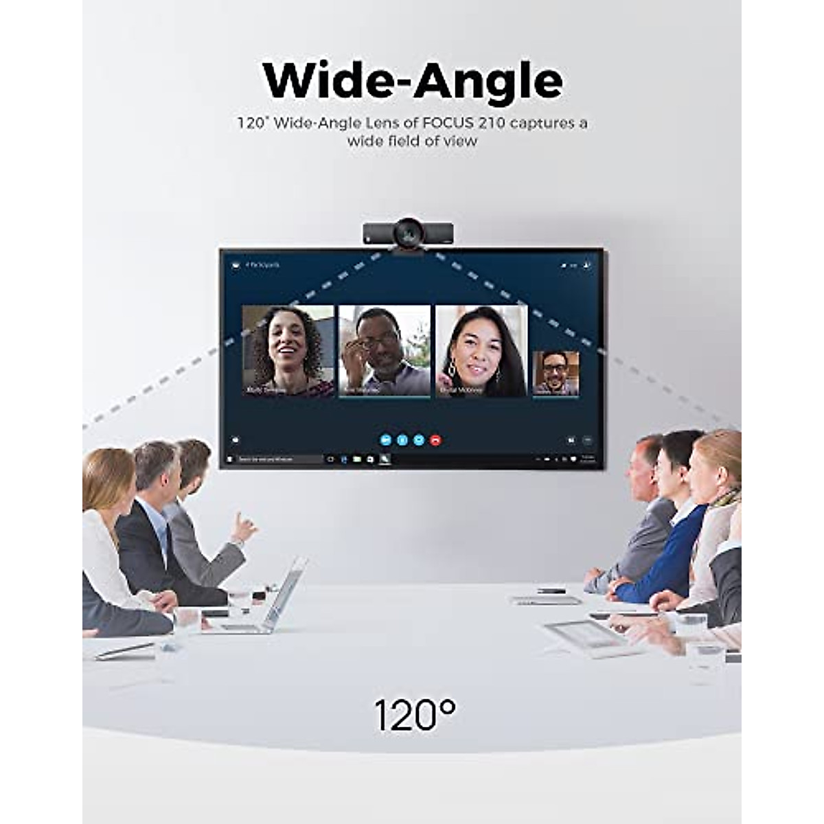 WYRESTORM 4K Webcam with AI Tracking, Auto Framing, 120° FOV, 90fps, 8X Digital Zoom, ePTZ, Dual AI Noise-canceling Mics, Conference Room Camera for Video Call, Remote Education, HD Live Streaming