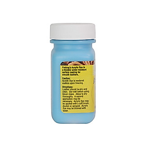 Fiebing's Acrylic Dye - Light Blue - 2oz - for Painting Leather Shoes, Bags, Designs, Scratches, Upholstery, etc