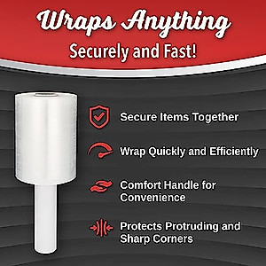 12 Pack Industrial Strength Mini Hand Stretch Wrap 5" 1000 Ft Roll 80 Gauge Thick, Shrink Wrap Roll for Moving Supplies, Furniture, Pallets, Plastic Wrap for Packing, Heavy Duty Stretch Film