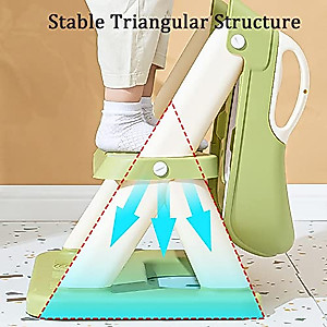 Potty Training Seat with Ladder, Foldable Toddler Toilet Potty Training Seat with Upgraded Triangle Body Design Ladder, Adjustable Multi-Purpose Two-Step Stool for Girls/Boys (Pink)