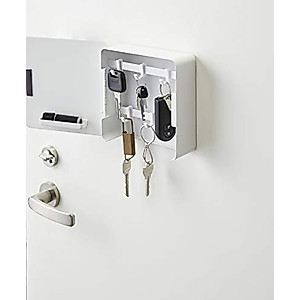 Yamazaki Home Square Magnetic Cabinet-Keychain Holder Organizer | Steel | Key Storage, One Size, White