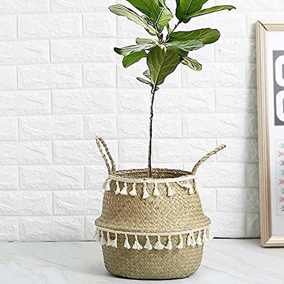 WSZJJ Handmade Bamboo Storage Basket, Wicker Basket, Garden Flower Pot, Laundry Basket, Container Storage Basket