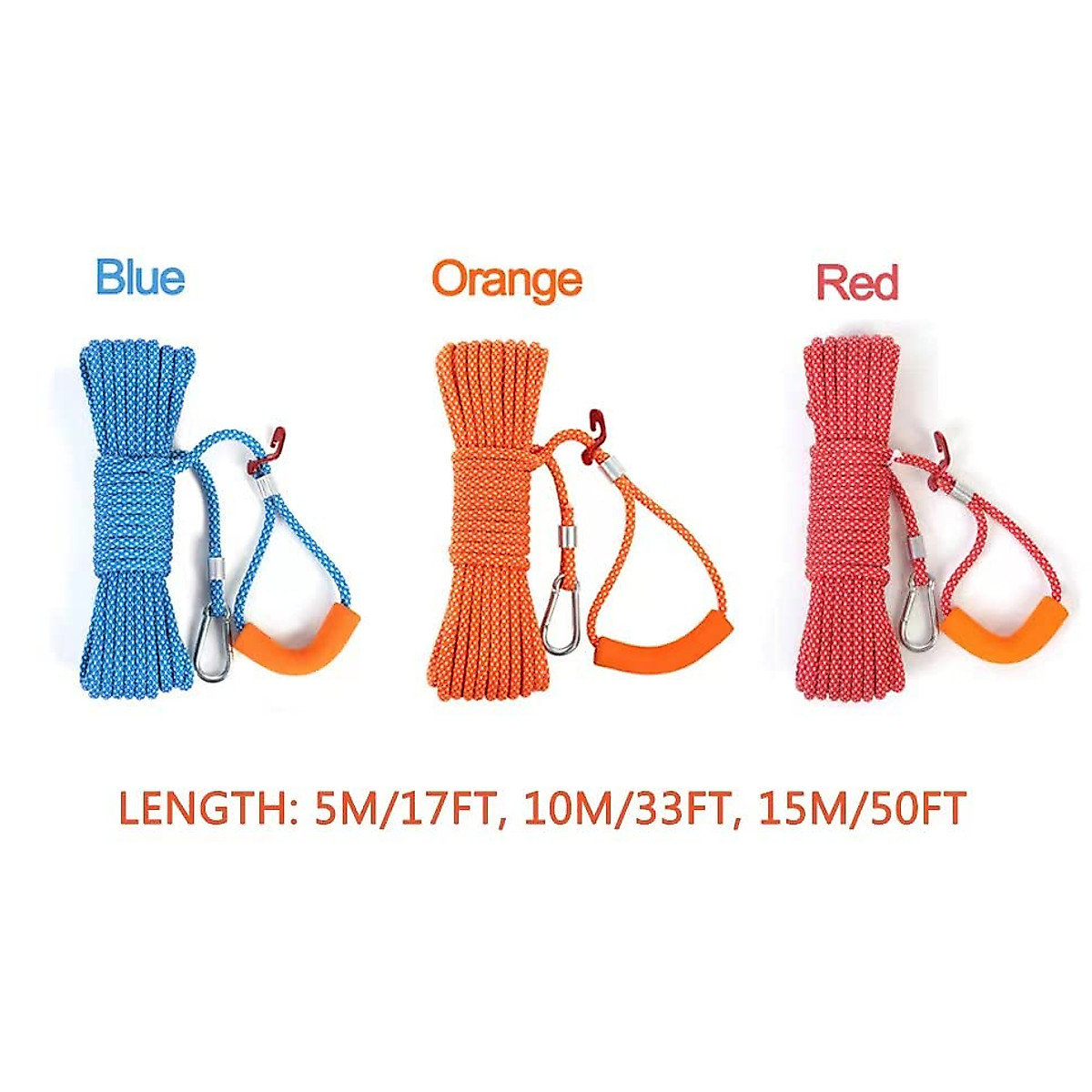 Togestar Clothesline Orange Rope 15m/50ft Unique Design - Easy to Tighten - Heavy Duty Drying Laundry Line Adjustable for Indoor Outdoor Laundry Clothesline Rope