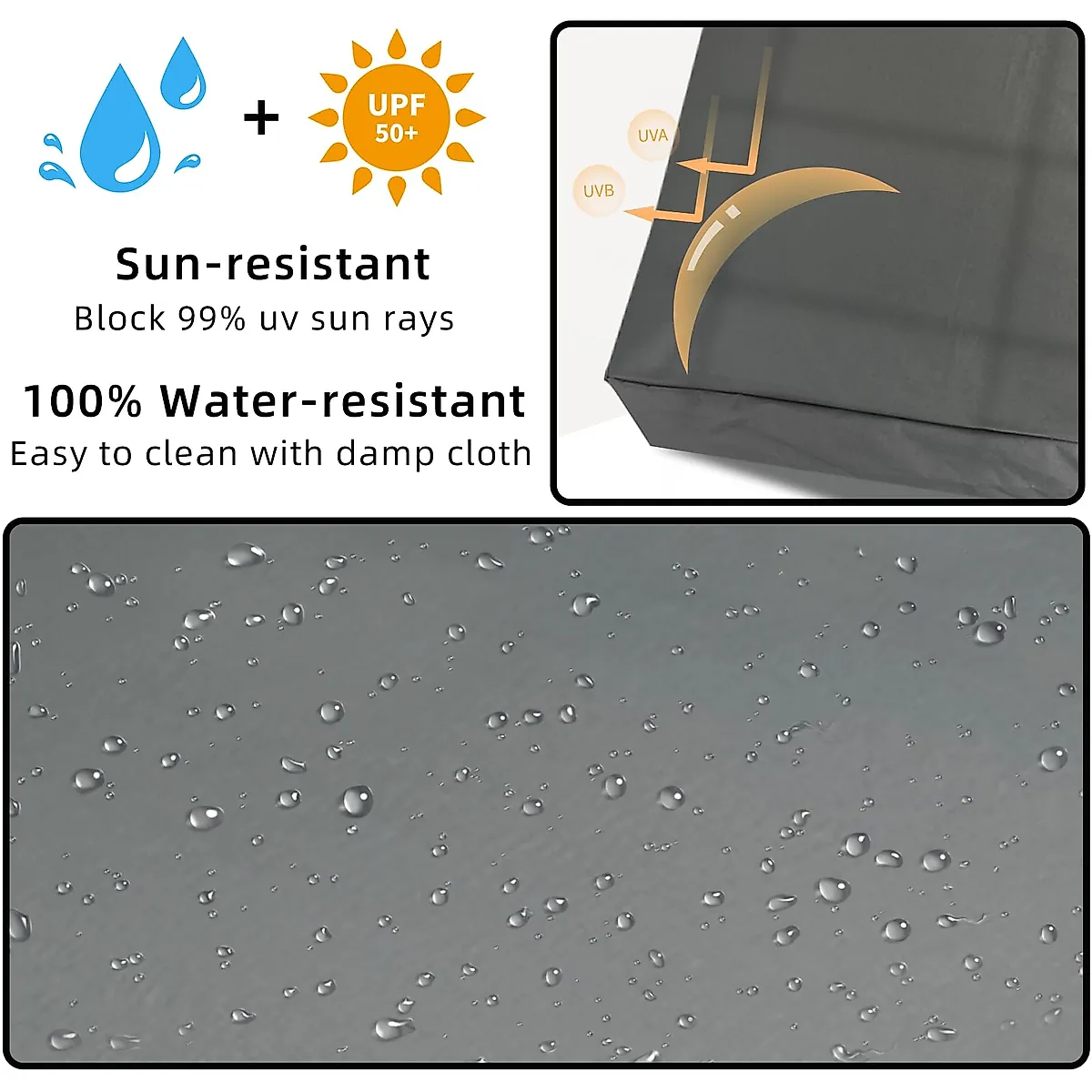 Joramoy Patio Cushion Covers 22×20×4 in - Waterproof Outdoor Seat Cushion Slipcovers Replacement, Outdoor Chair Couch Cushion Covers for Patio Furniture with Zipper, Set of 4, Covers Only,(Gray)