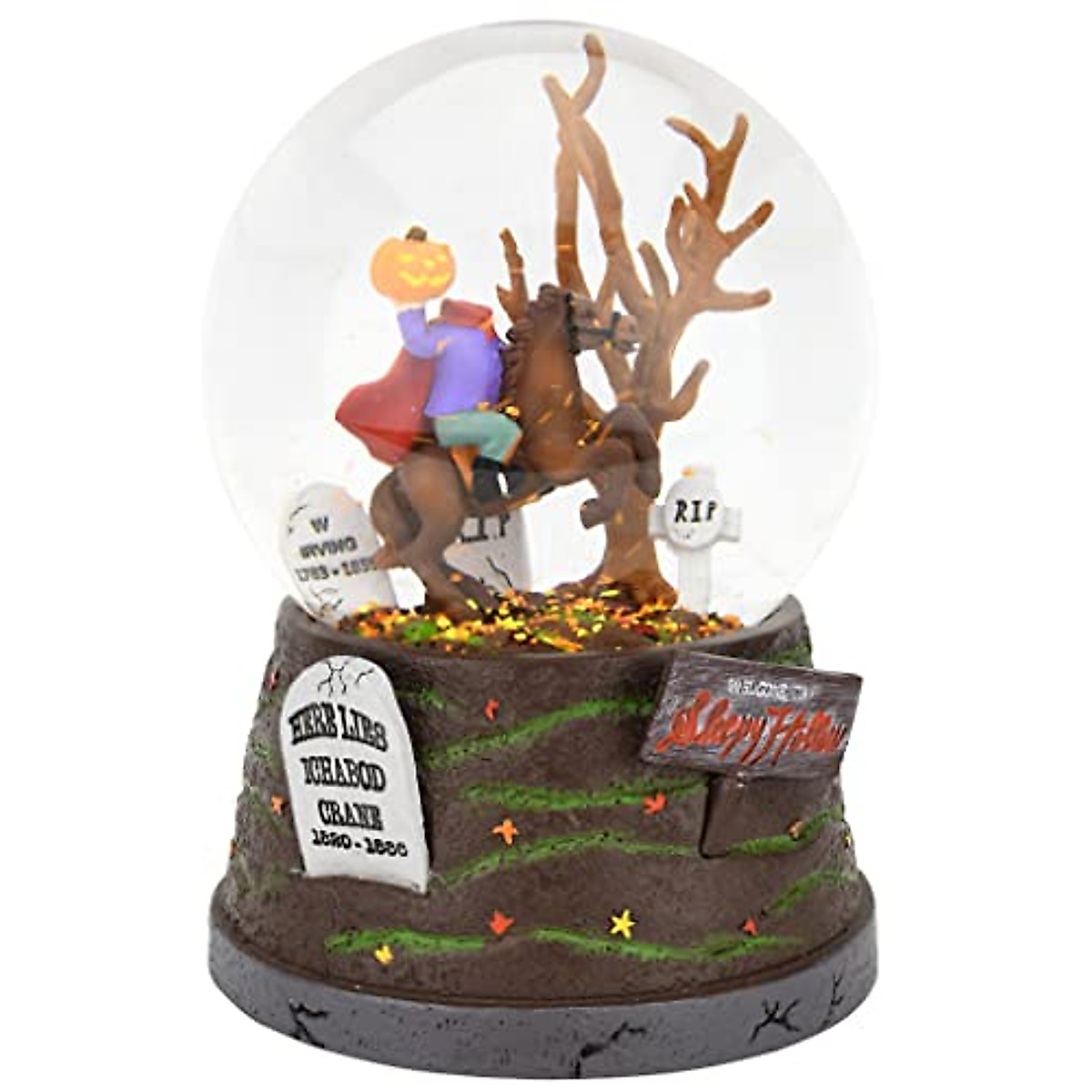 Tree Buddees Sleepy Hollow Fall Themed Headless Horseman Halloween Snow Globe - Large 6.5"