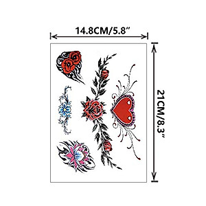 Flowers Butterfly Body Waist Waterproof Fake Temporary Tattoo Stickers Woman