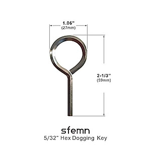 5/32” Hex Key Dogging Key Allen Key with Full Loop, Allen Wrench Door Key for Push Bar Panic Exit Devices, Solid Metal - 6 Packs