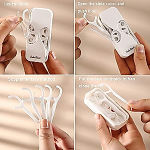 4 Colors Set Portable Floss Dispenser, Automatic Dental Floss Picks Cases Premium Refillable Floss Pick Holder Travel Floss Organizer for Teeth Cleaning,Specialized Floss