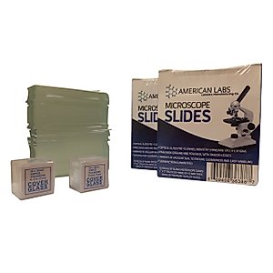 American Labs BS-144P-200S-22-A 144 Blank Microscope Slides and 200 Cover Glass Pre Cleaned - 2 Packs Ground Edges
