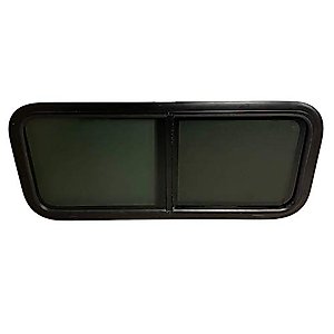37.5" Width x 16.5" Height RV Window, Tiny House Horizontal Slider W/Screen & Interior Camper Window Clamp Ring for 1-1/2" Wall Thickness Included, Teardrop Replacement Trailer Window