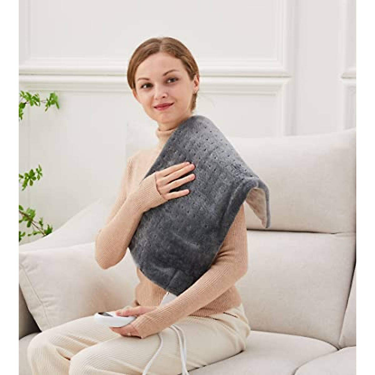 Danamix Heating Pad for Back Pain and Cramp Relief,Extra Large 12" x 24" Size Electric Heating Pad for Shoulder Neck Pain, 6 Temperature Level and 2Timer Settings Auto Shut Off.